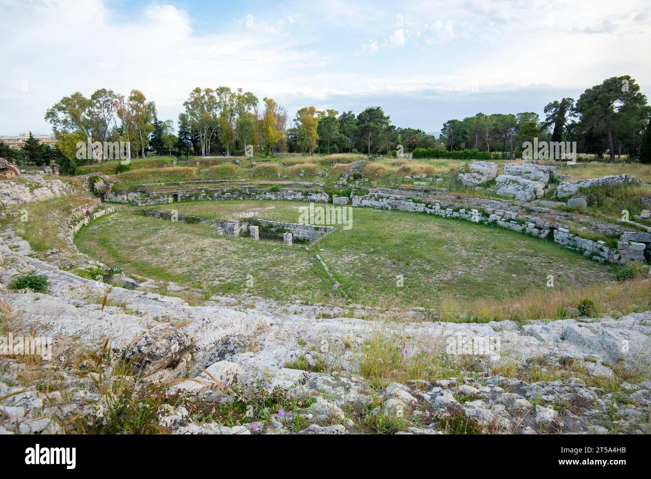 Roman Amphitheater in Neapolis Archaeological Park - Siracusa - Italy ...
