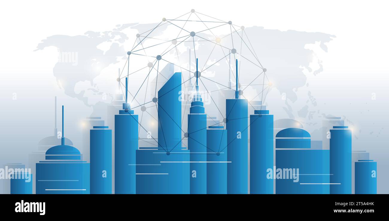 Futuristic Smart City, IoT, Home Automation, Digital Urban Networks ...