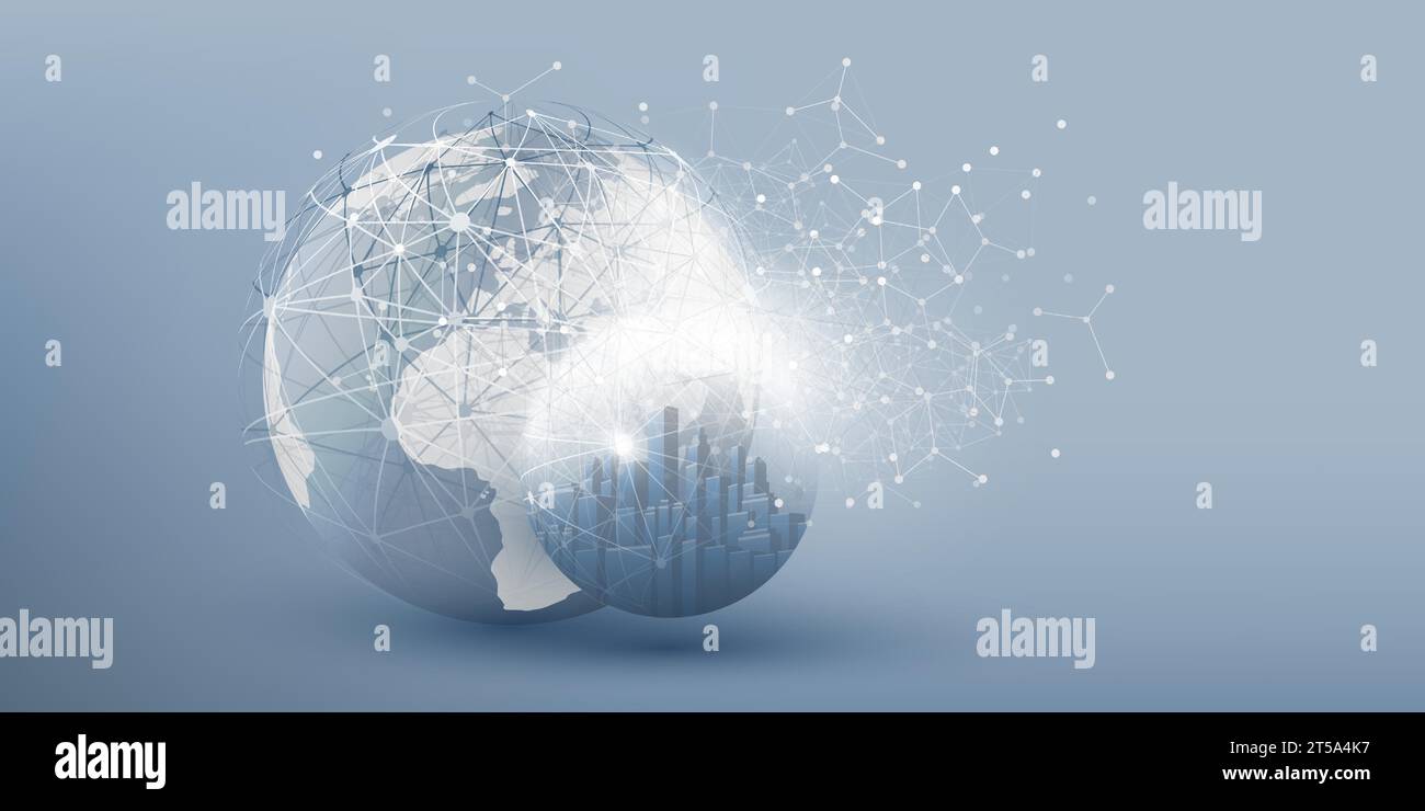 Futuristic Smart City, IoT and Cloud Computing Design Concept with ...