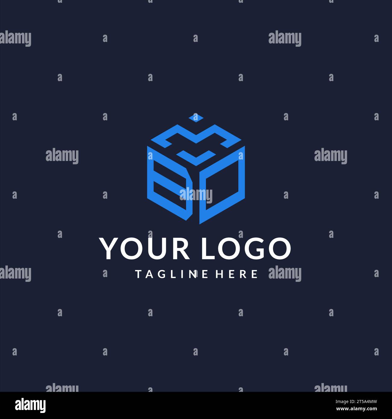 BO logo hexagon designs, best monogram initial logo with hexagonal ...