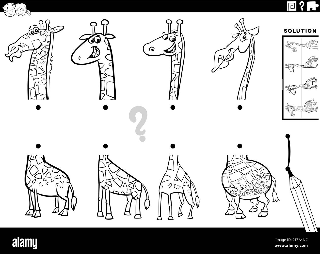 Black and white cartoon illustration of educational activity of ...