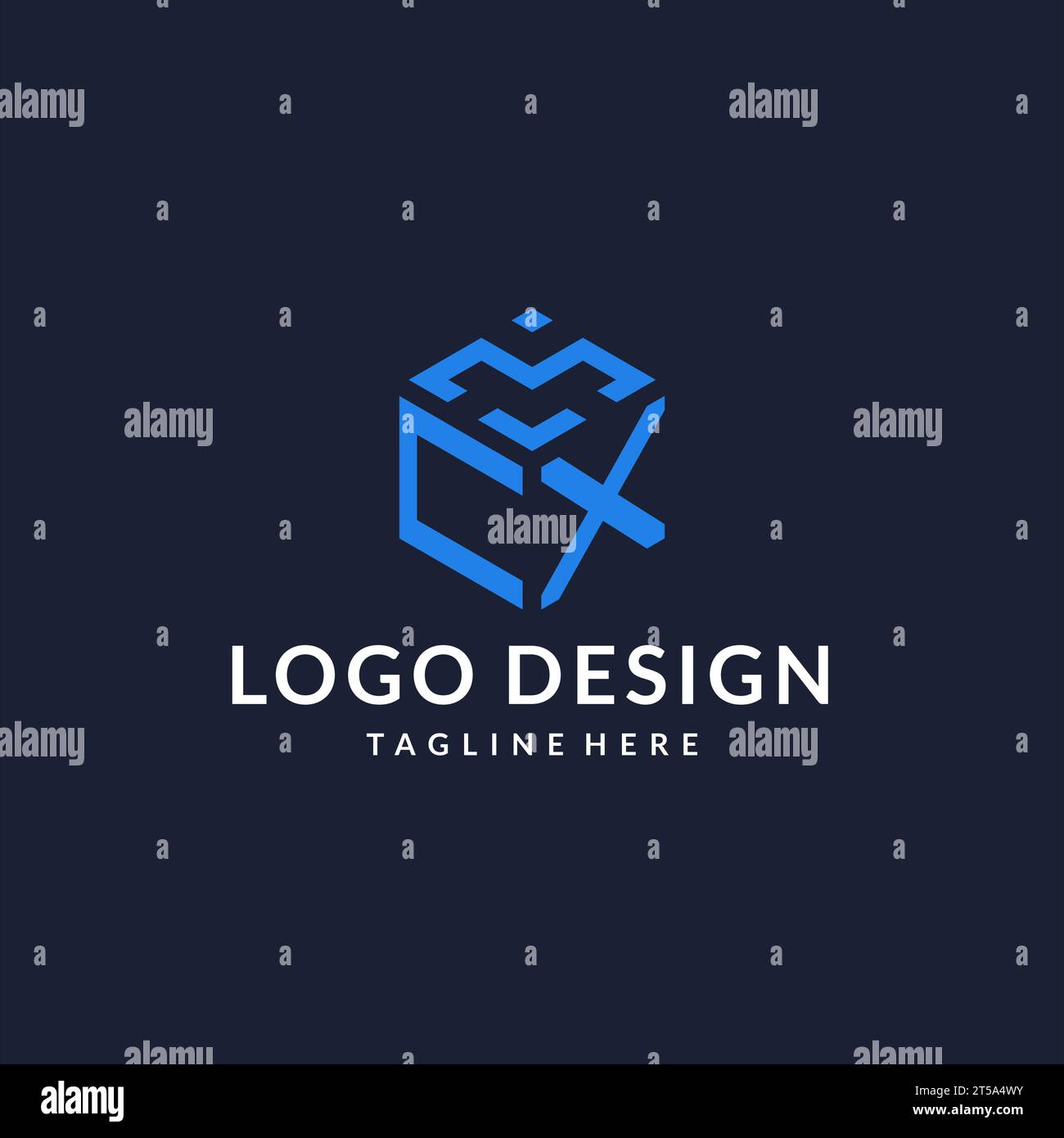 CX logo hexagon designs, best monogram initial logo with hexagonal shape design ideas ...