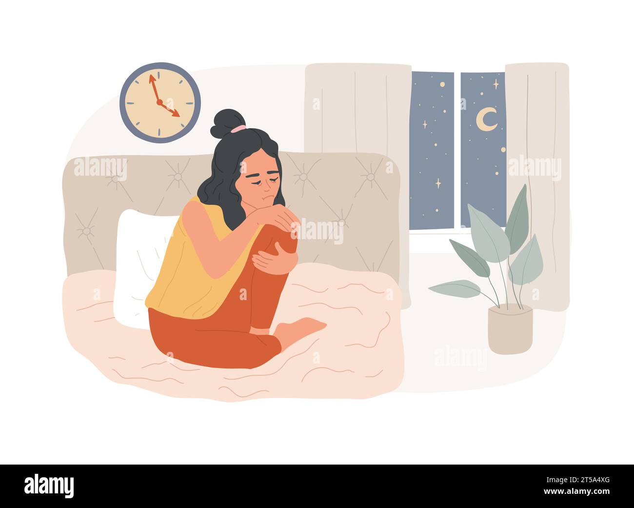Sleep deprivation isolated concept vector illustration. Insomnia ...
