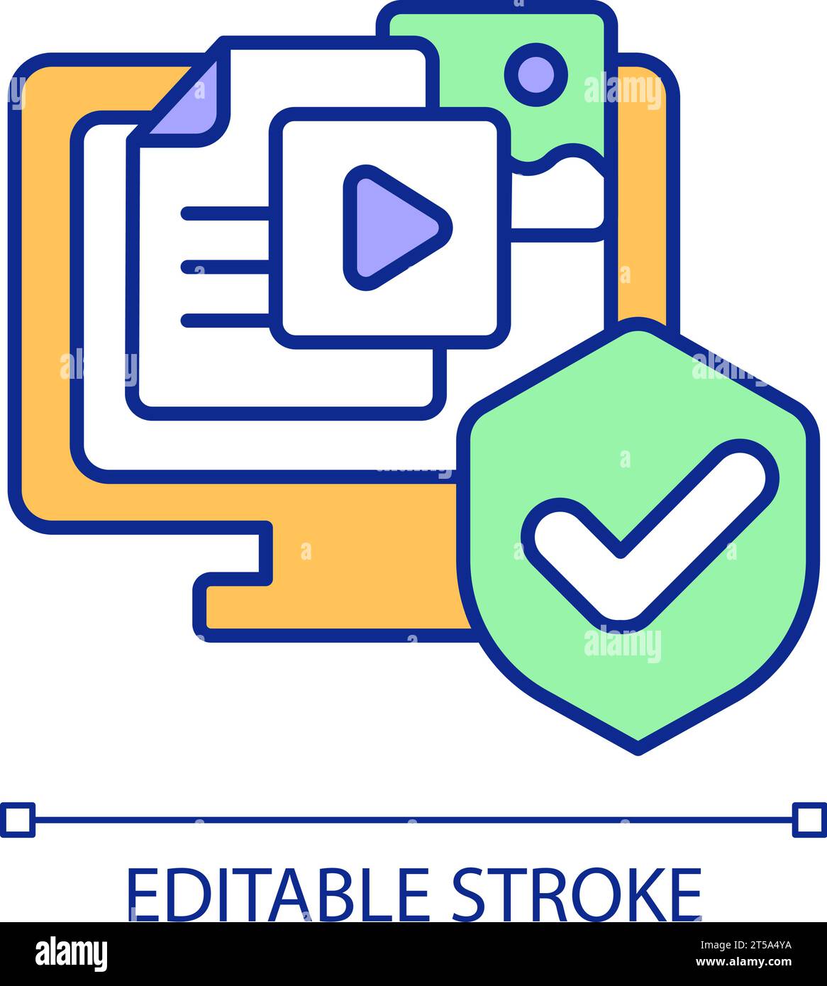 2D simple thin line online content regulations icon Stock Vector Image ...