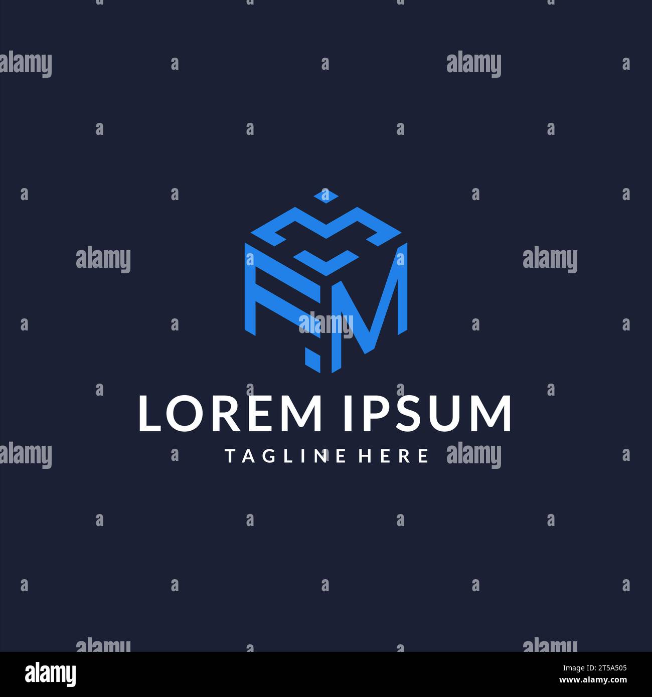 FM logo hexagon designs, best monogram initial logo with hexagonal ...