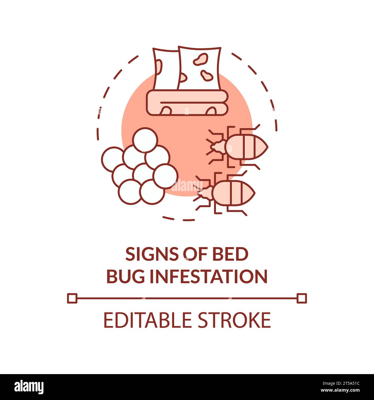 2D thin line icon signs of bed bug infestation concept Stock Vector ...