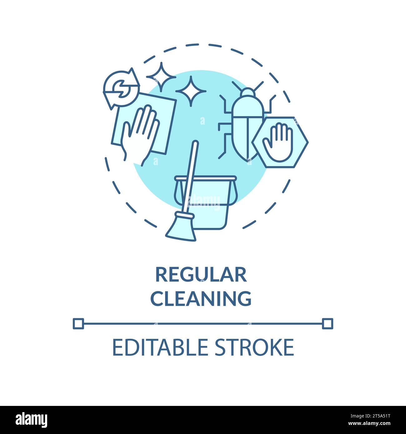 2D thin line icon regular cleaning concept Stock Vector Image & Art - Alamy