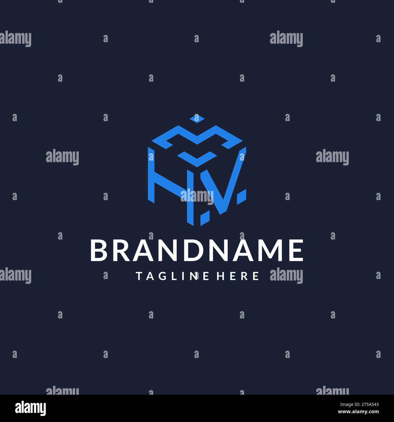 HV logo hexagon designs, best monogram initial logo with hexagonal shape design ideas ...