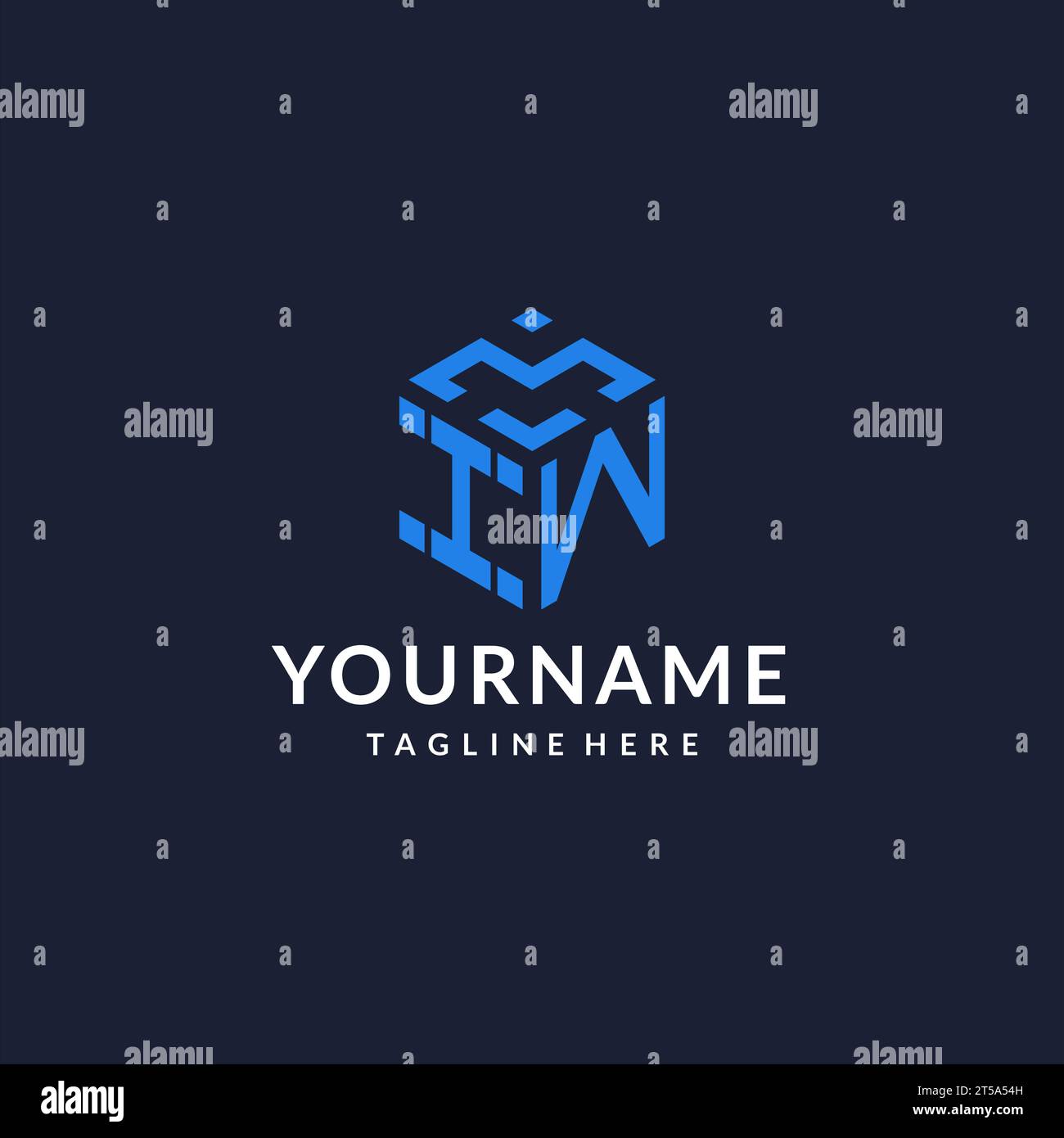 IW logo hexagon designs, best monogram initial logo with hexagonal ...