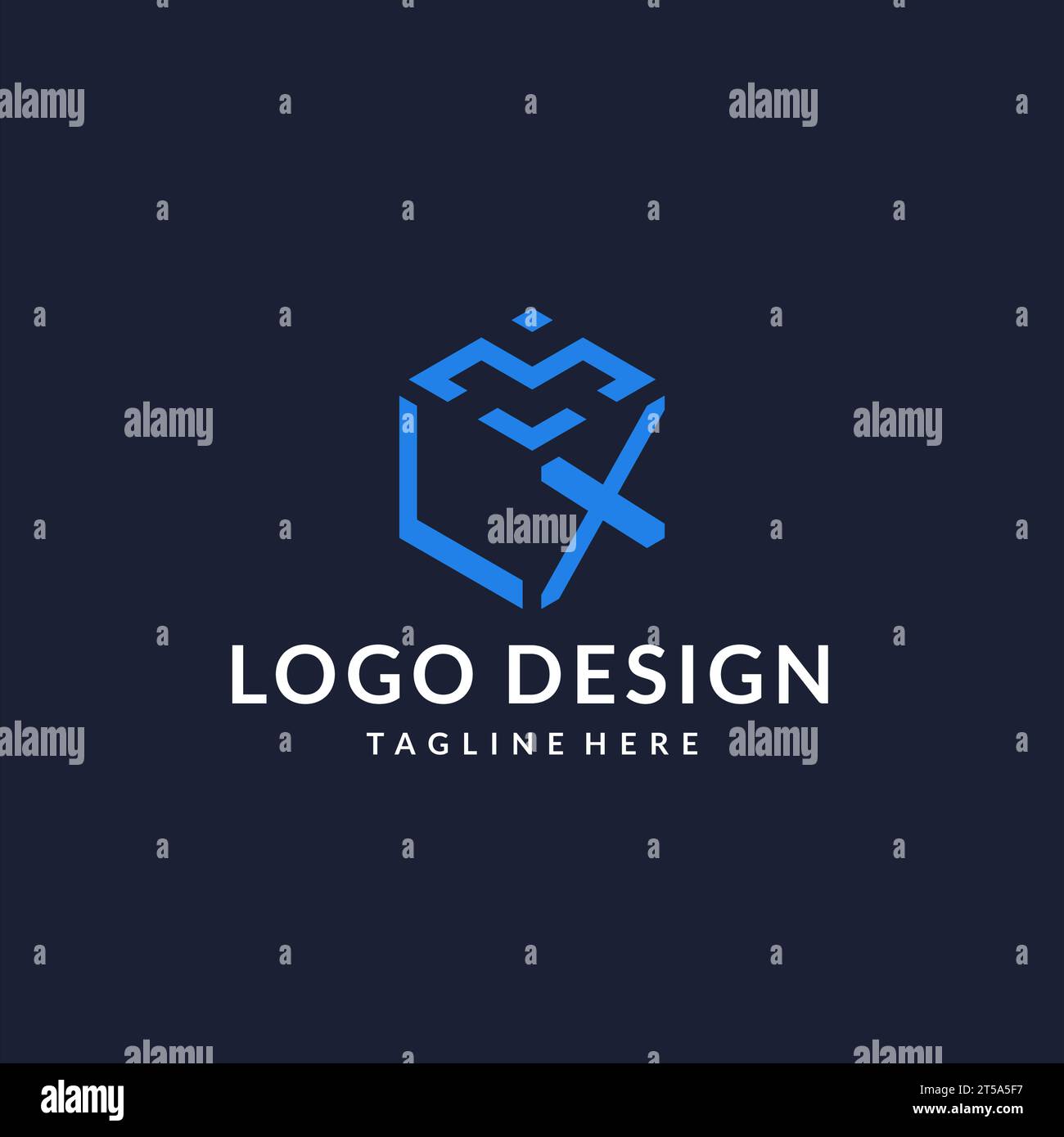 LX logo hexagon designs, best monogram initial logo with hexagonal shape design ideas ...