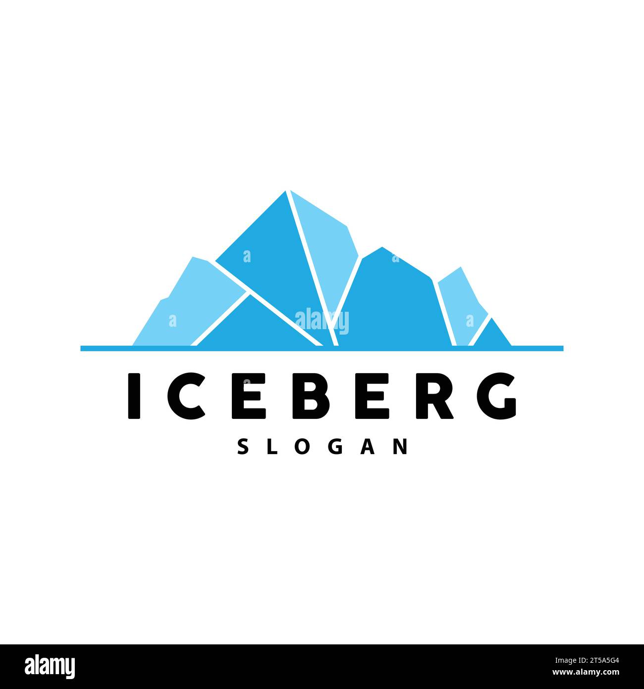 Iceberg Logo, Antarctic Mountains Vector In Ice Blue Color, Nature ...
