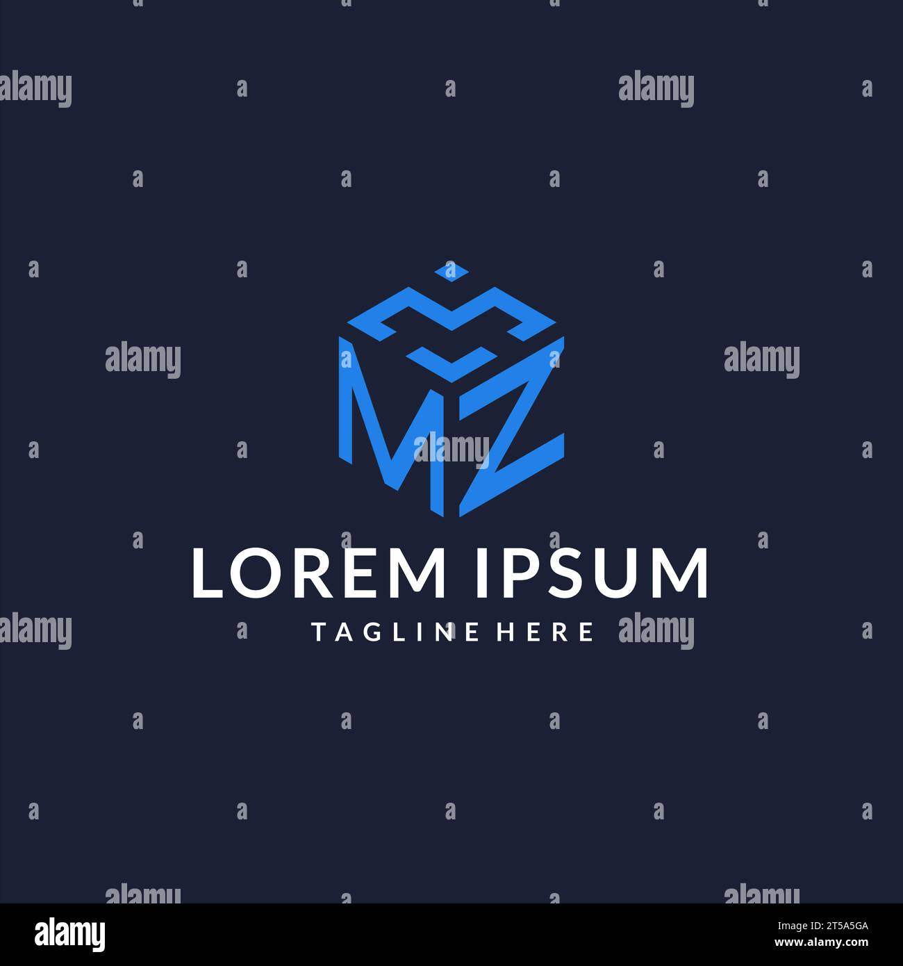 MZ logo hexagon designs, best monogram initial logo with hexagonal shape design ideas ...