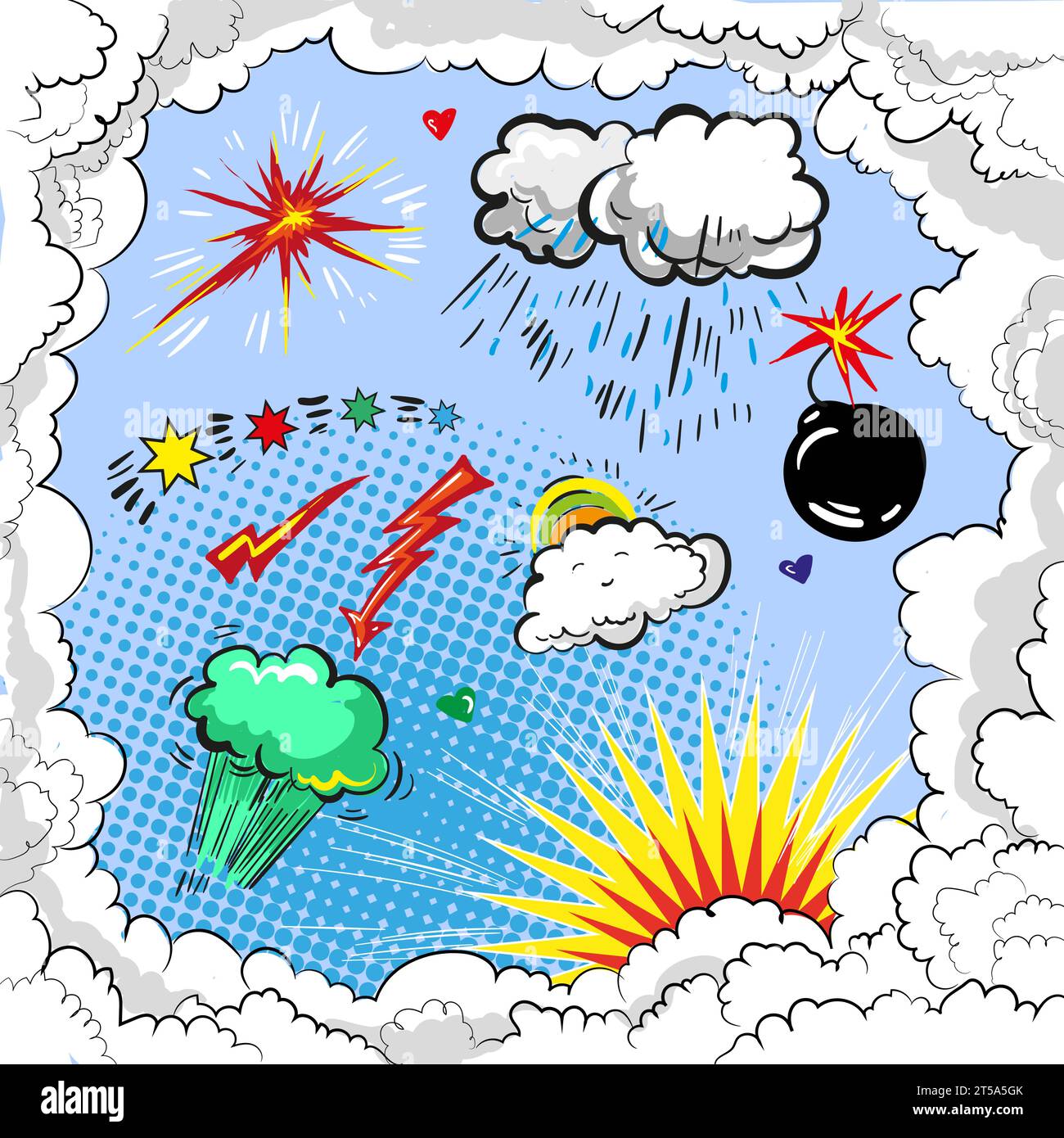 Vector pop art comic book style explosion boom set Stock Vector Image ...