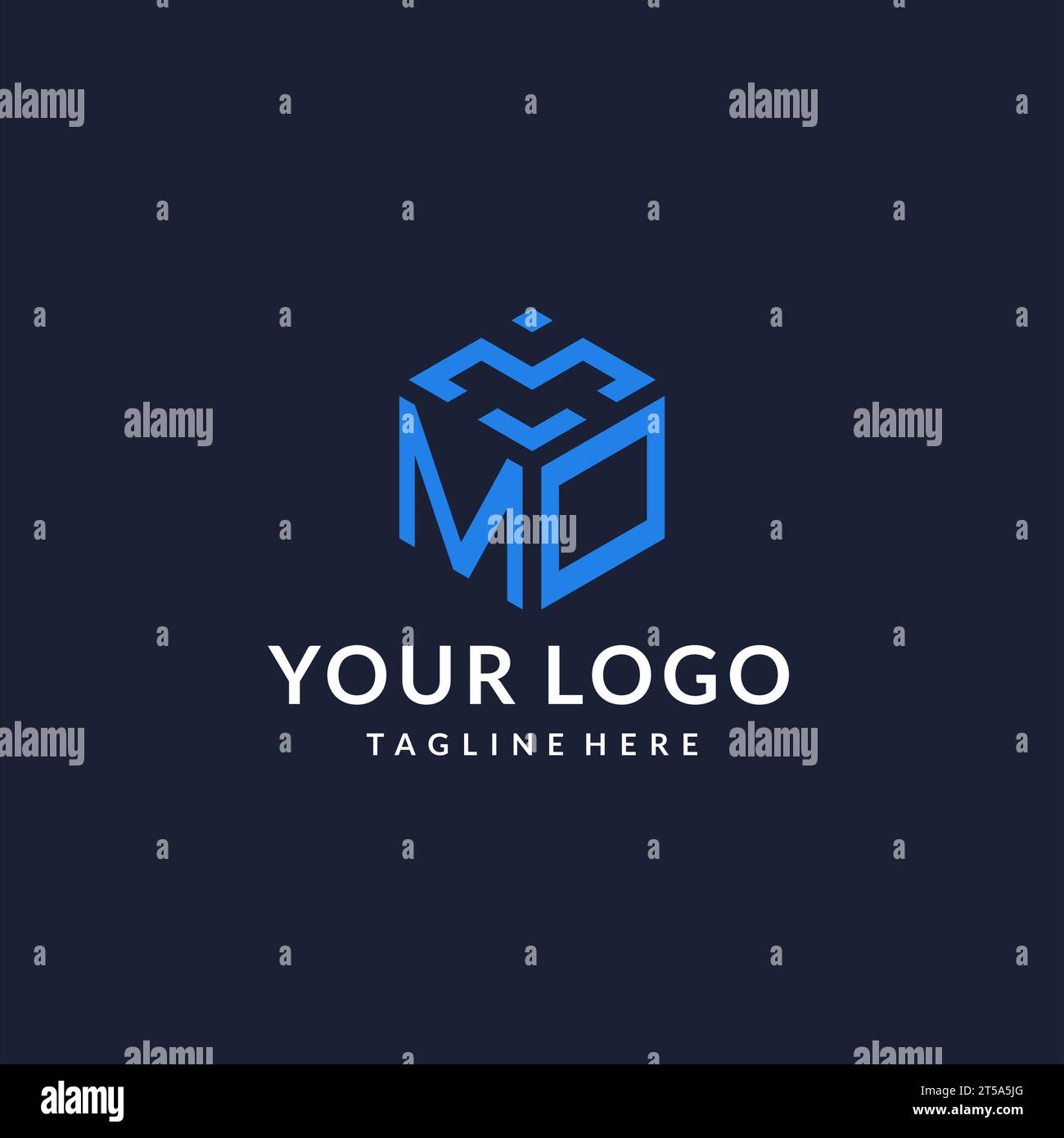 MO logo hexagon designs, best monogram initial logo with hexagonal ...