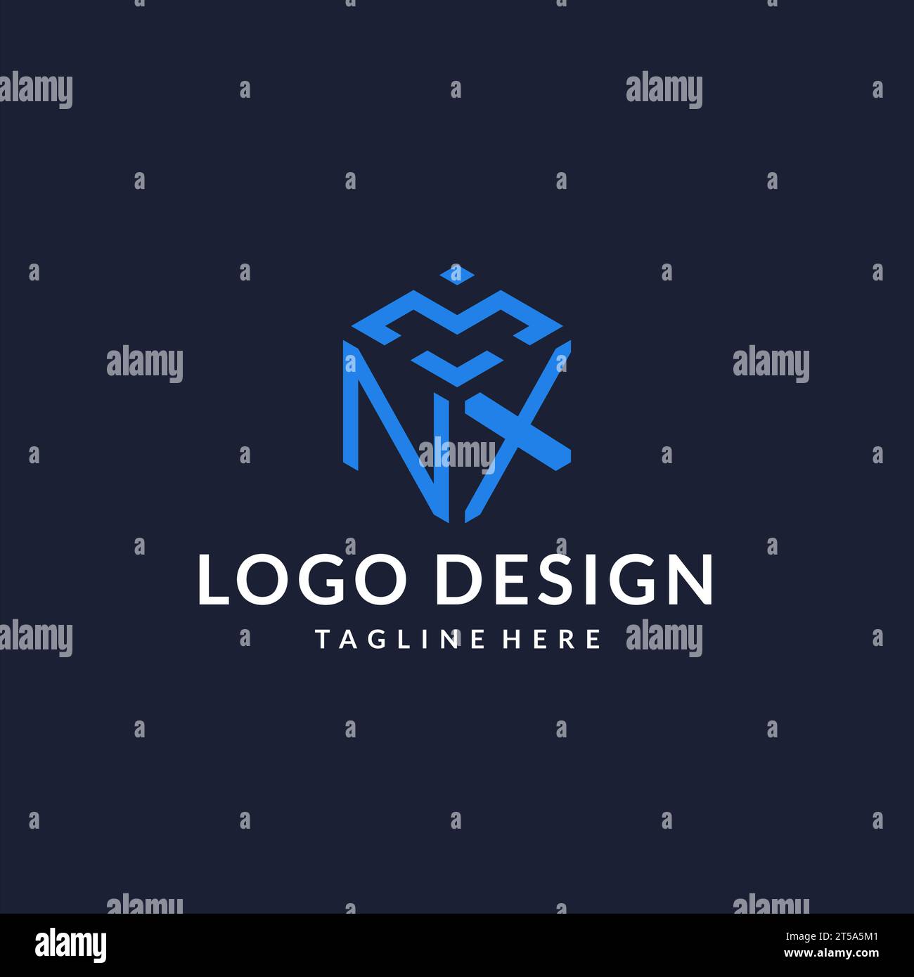 NX logo hexagon designs, best monogram initial logo with hexagonal ...