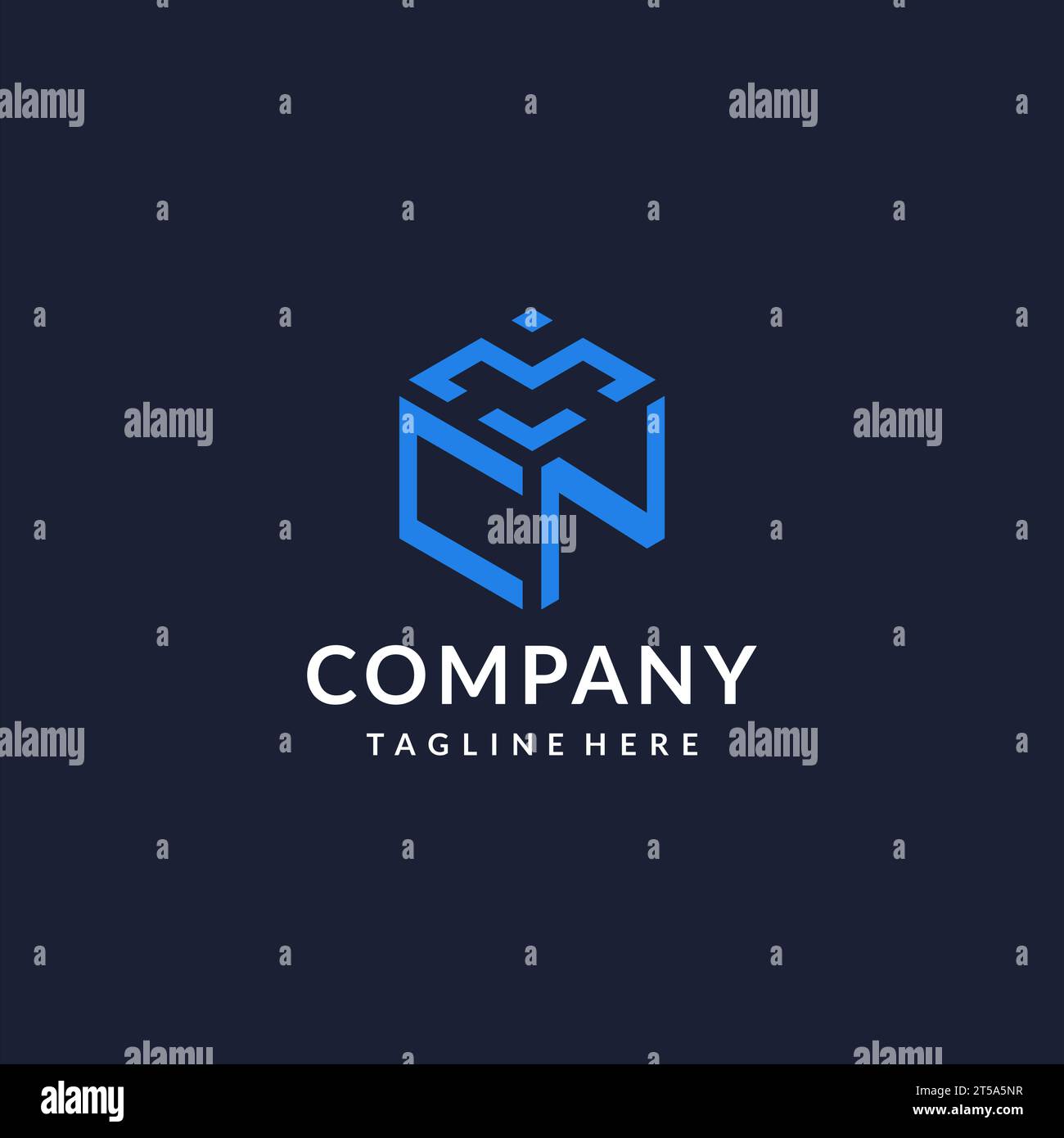 CN logo hexagon designs, best monogram initial logo with hexagonal shape design ideas ...