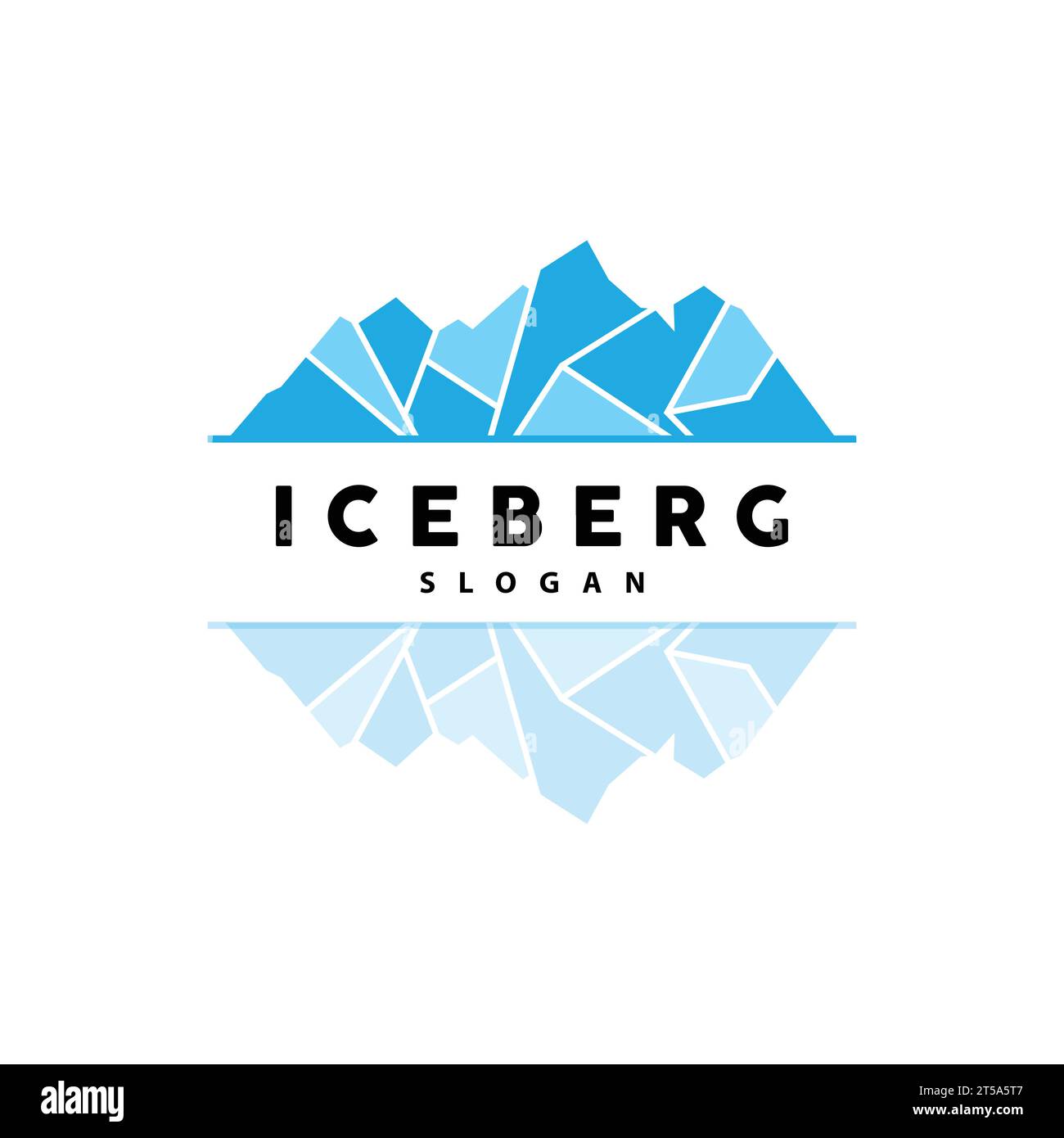Iceberg Logo, Antarctic Mountains Vector In Ice Blue Color, Nature ...
