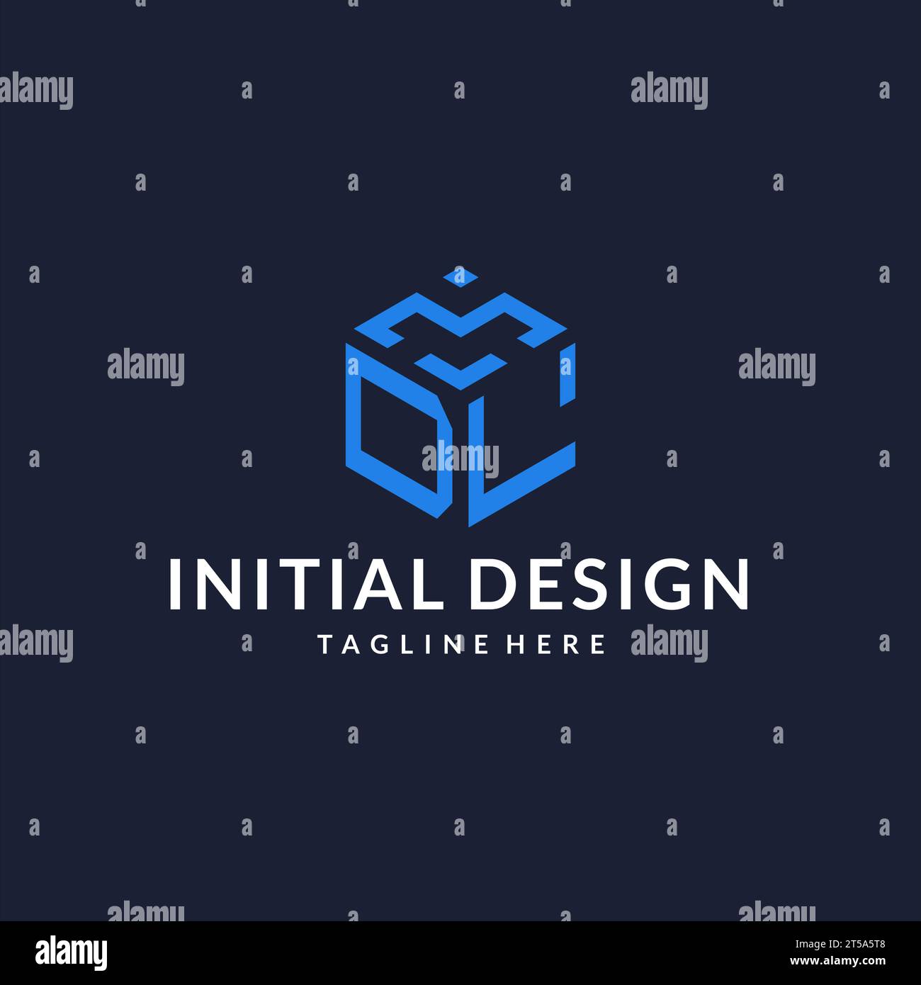 DL logo hexagon designs, best monogram initial logo with hexagonal ...