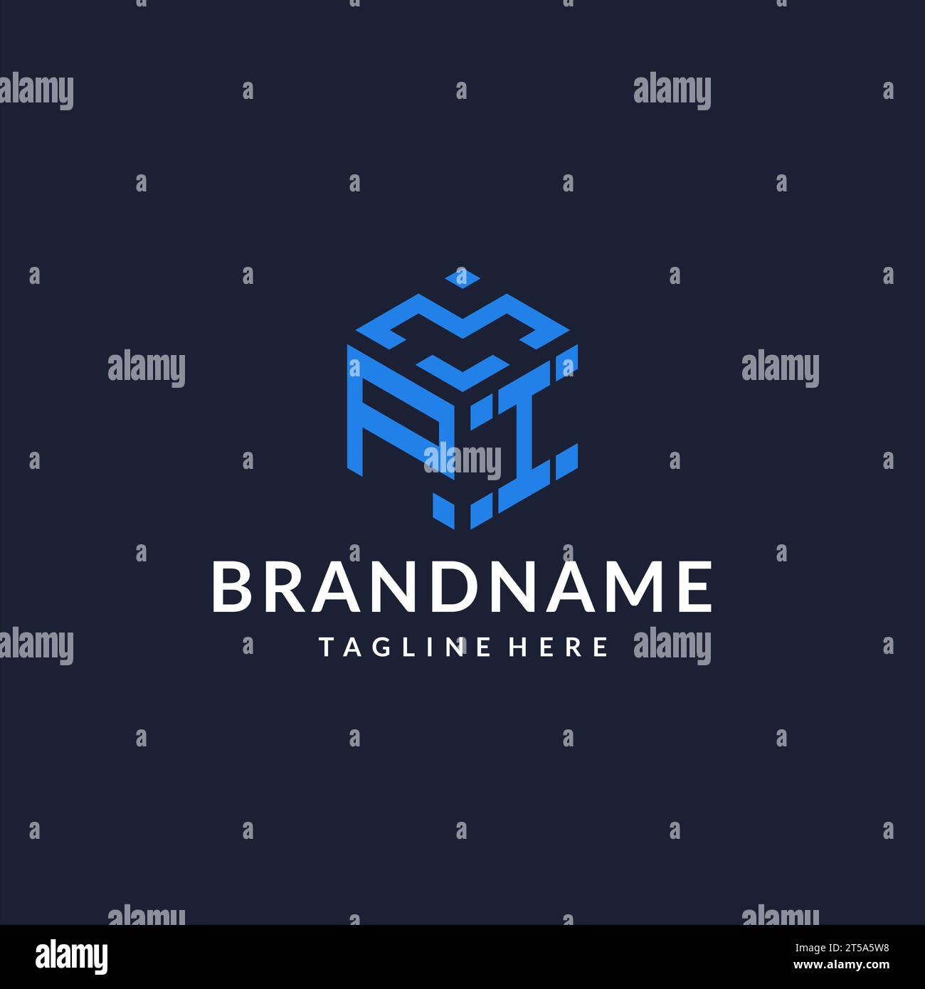 PI logo hexagon designs, best monogram initial logo with hexagonal shape design ideas ...