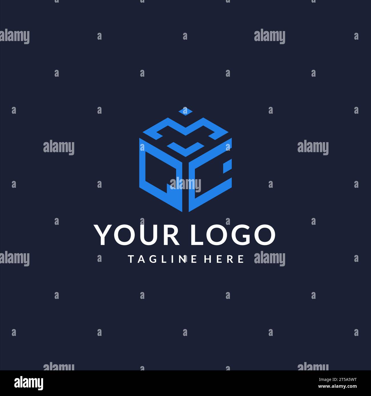 QC logo hexagon designs, best monogram initial logo with hexagonal ...