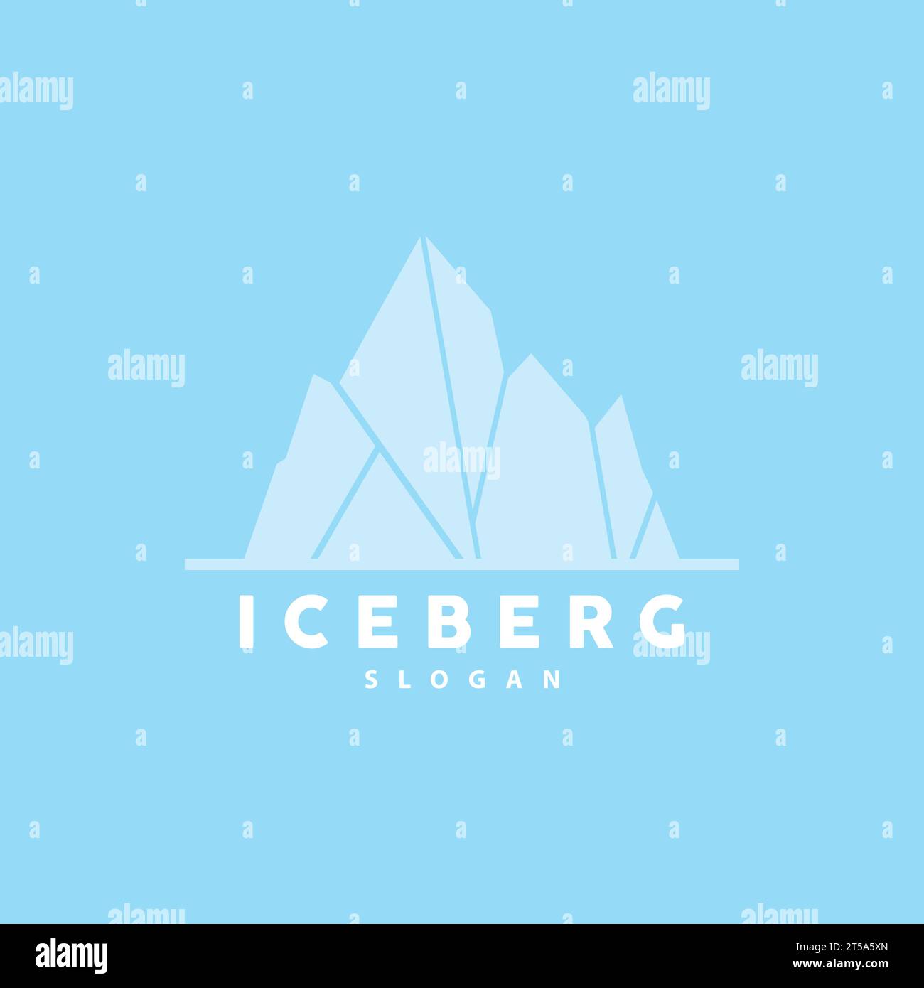 Iceberg Logo, Antarctic Mountains Vector In Ice Blue Color, Nature ...