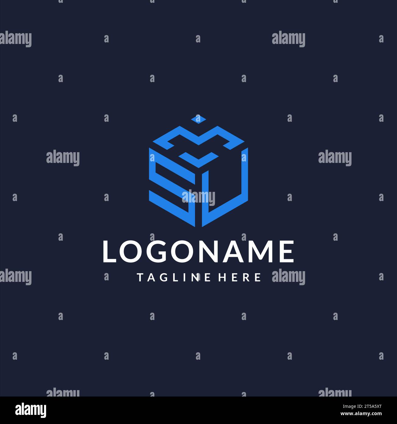 SU logo hexagon designs, best monogram initial logo with hexagonal shape design ideas ...