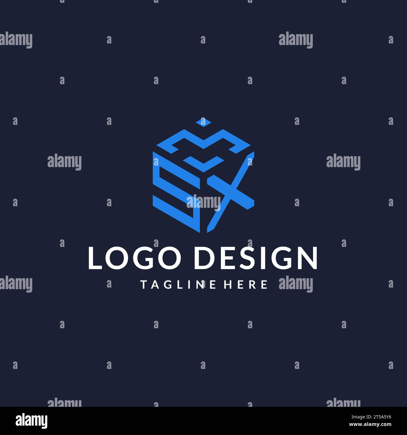SX logo hexagon designs, best monogram initial logo with hexagonal ...