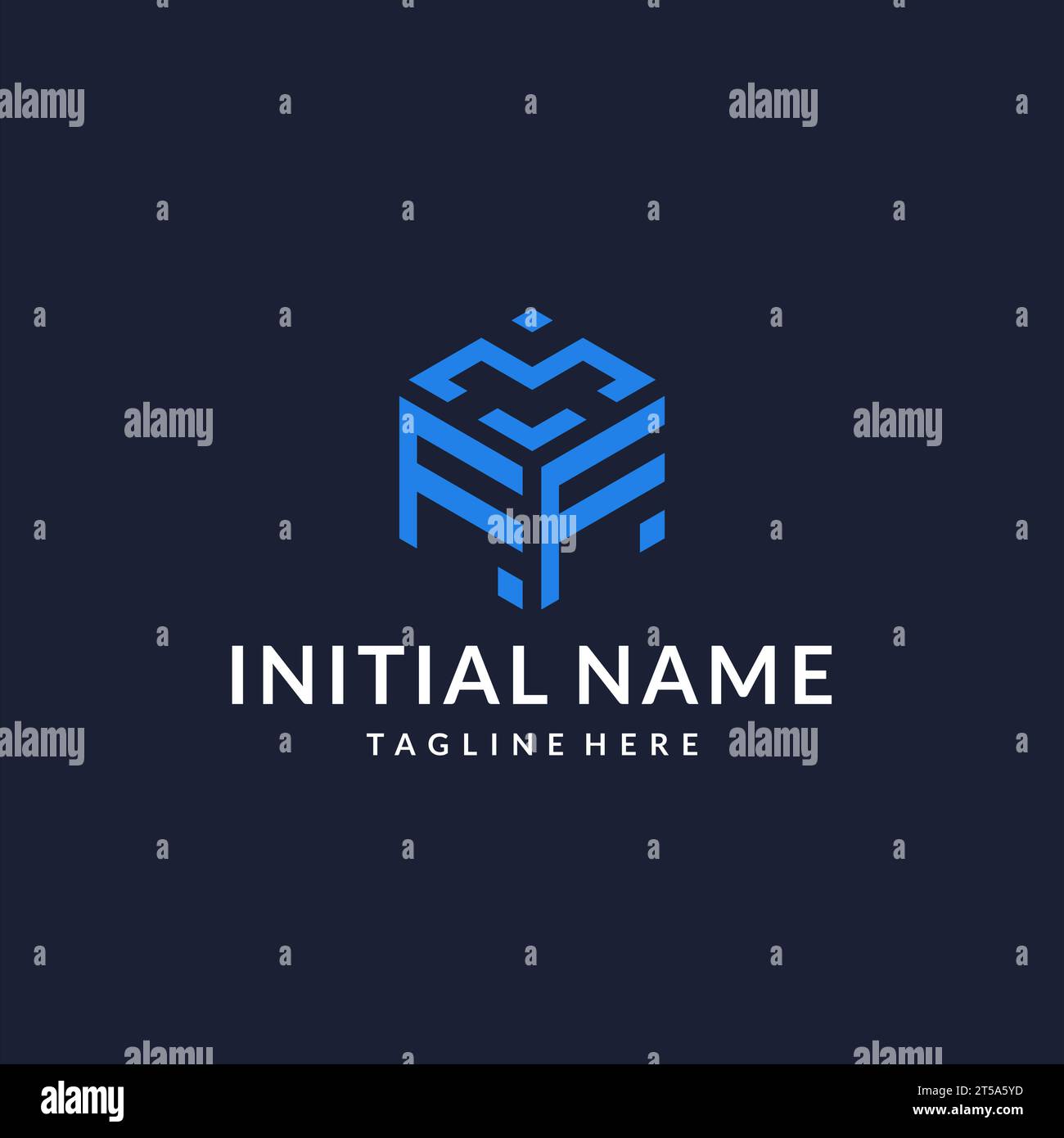 FF logo hexagon designs, best monogram initial logo with hexagonal ...