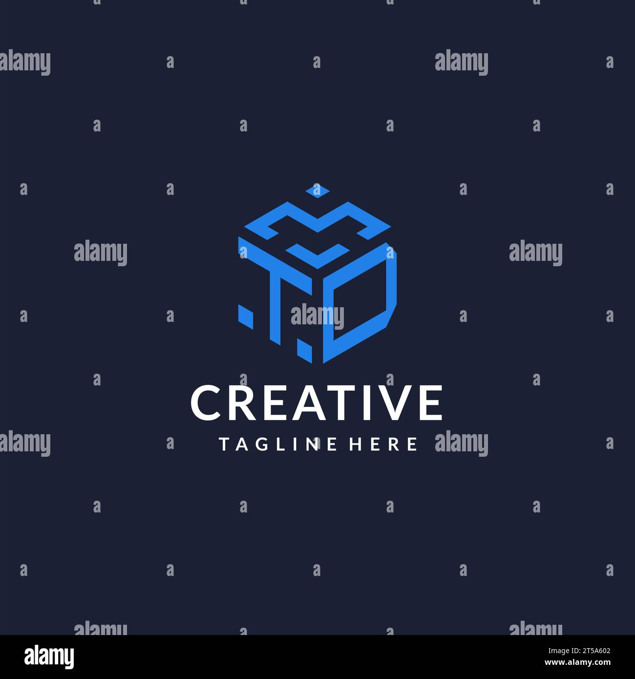 TD logo hexagon designs, best monogram initial logo with hexagonal ...