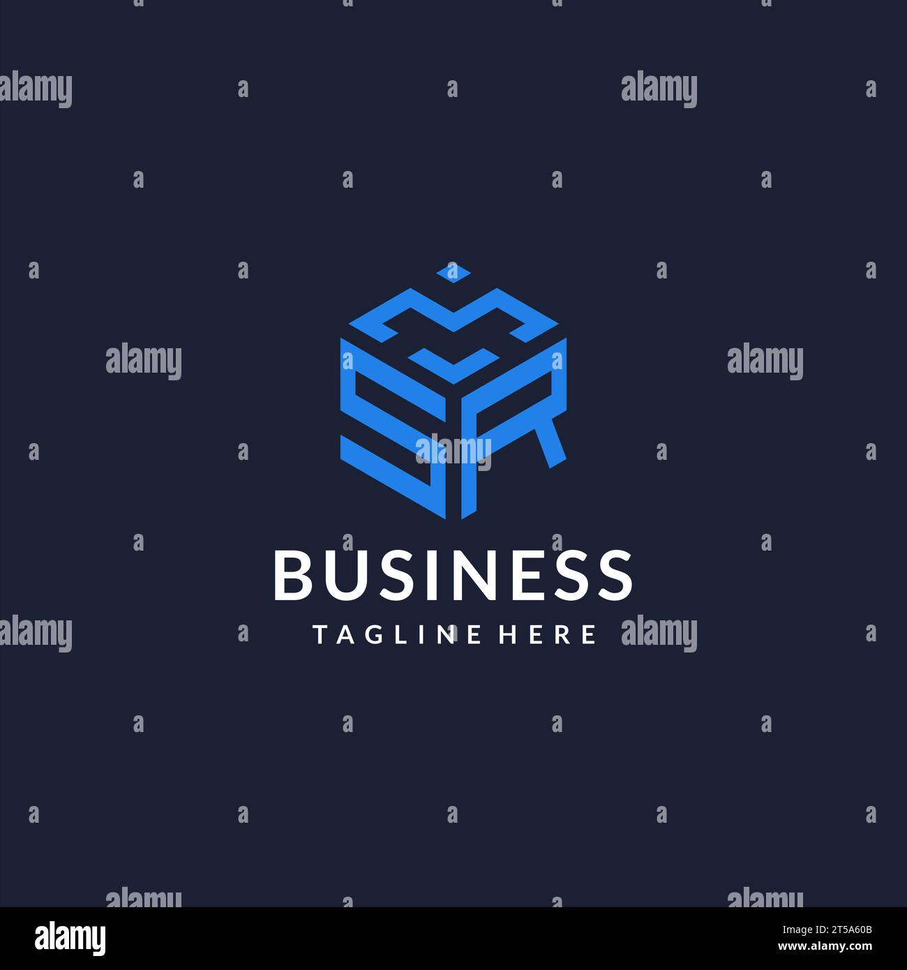 SR logo hexagon designs, best monogram initial logo with hexagonal ...