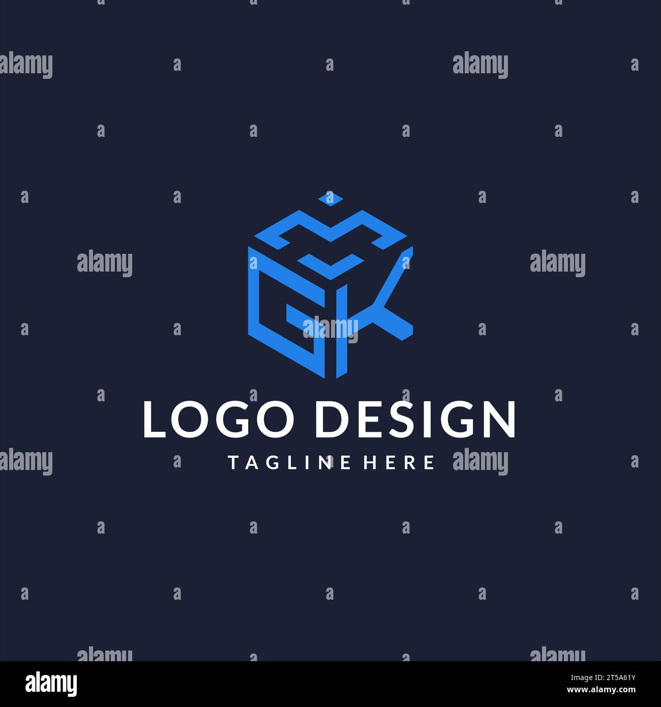 GK logo hexagon designs, best monogram initial logo with hexagonal ...