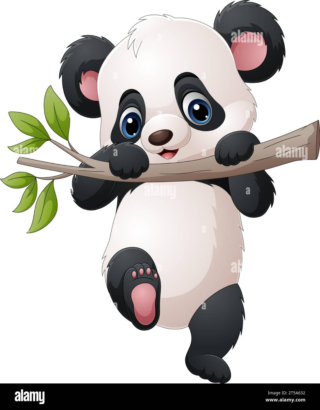 Cartoon panda hanging on tree branch Stock Vector Image & Art - Alamy
