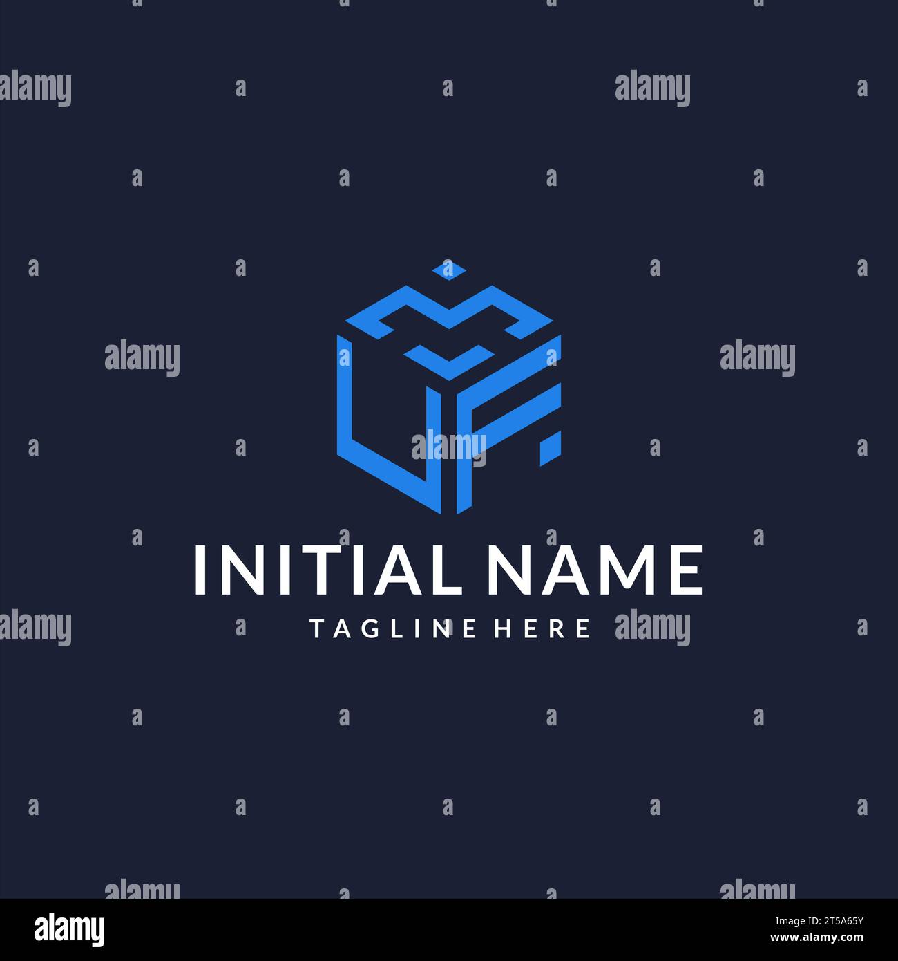 UF logo hexagon designs, best monogram initial logo with hexagonal ...