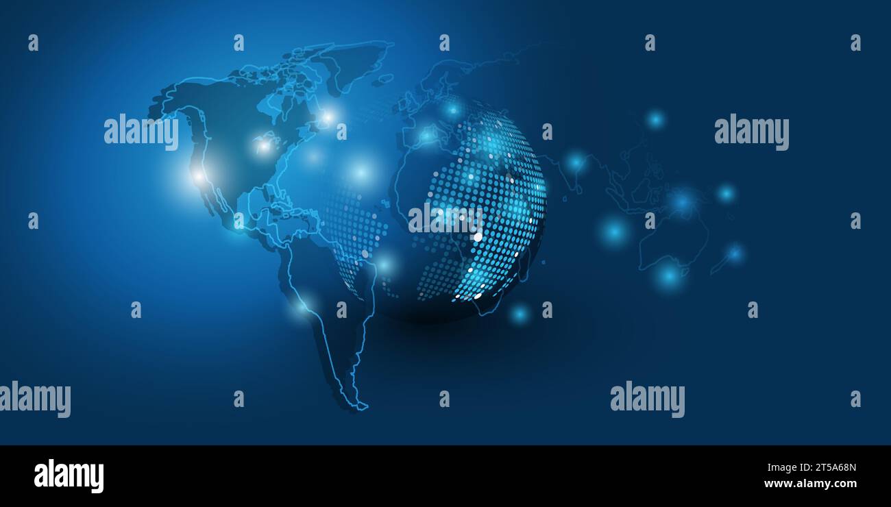 Internet nodes map Stock Vector Images - Alamy