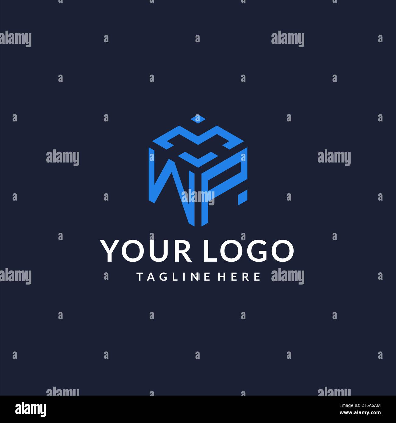 WP logo hexagon designs, best monogram initial logo with hexagonal ...