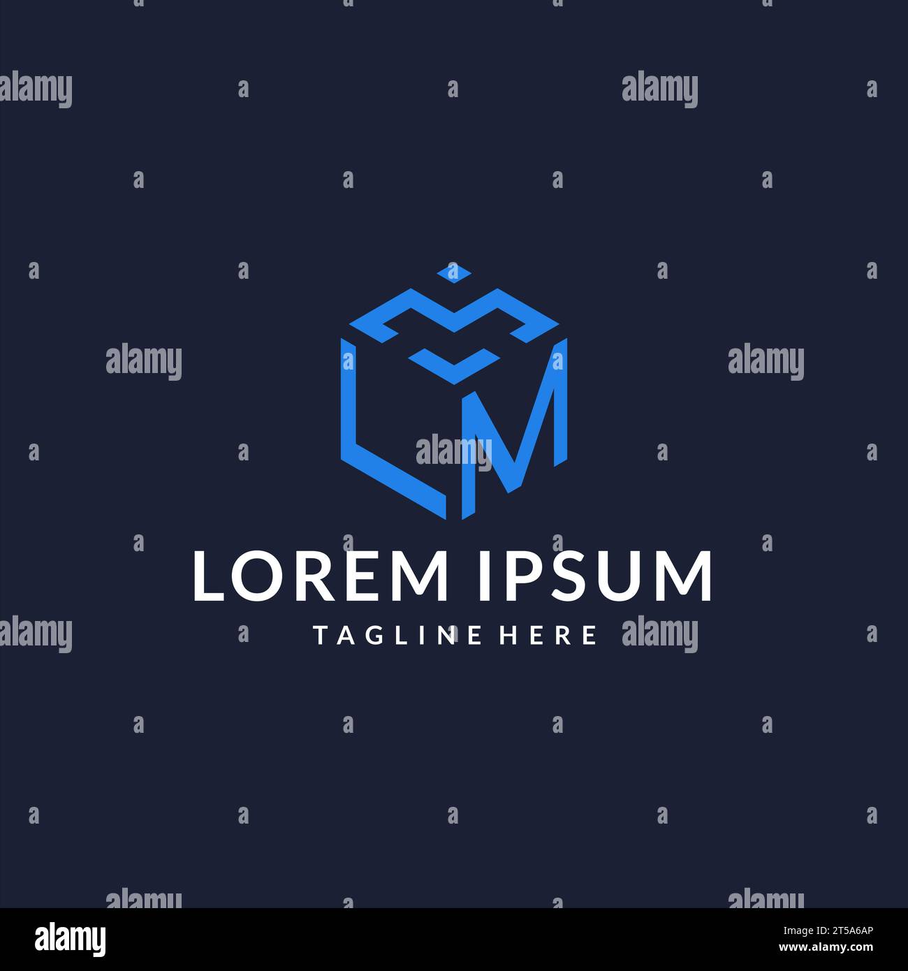 LM logo hexagon designs, best monogram initial logo with hexagonal ...