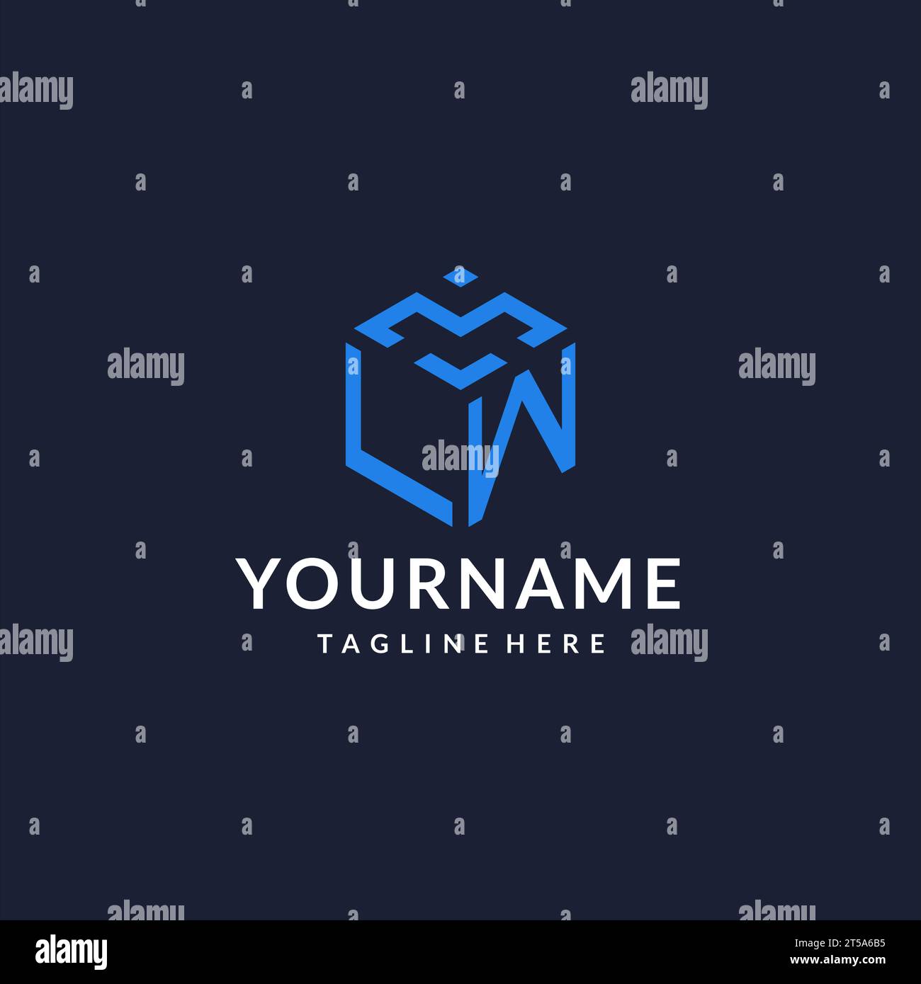 LW logo hexagon designs, best monogram initial logo with hexagonal ...