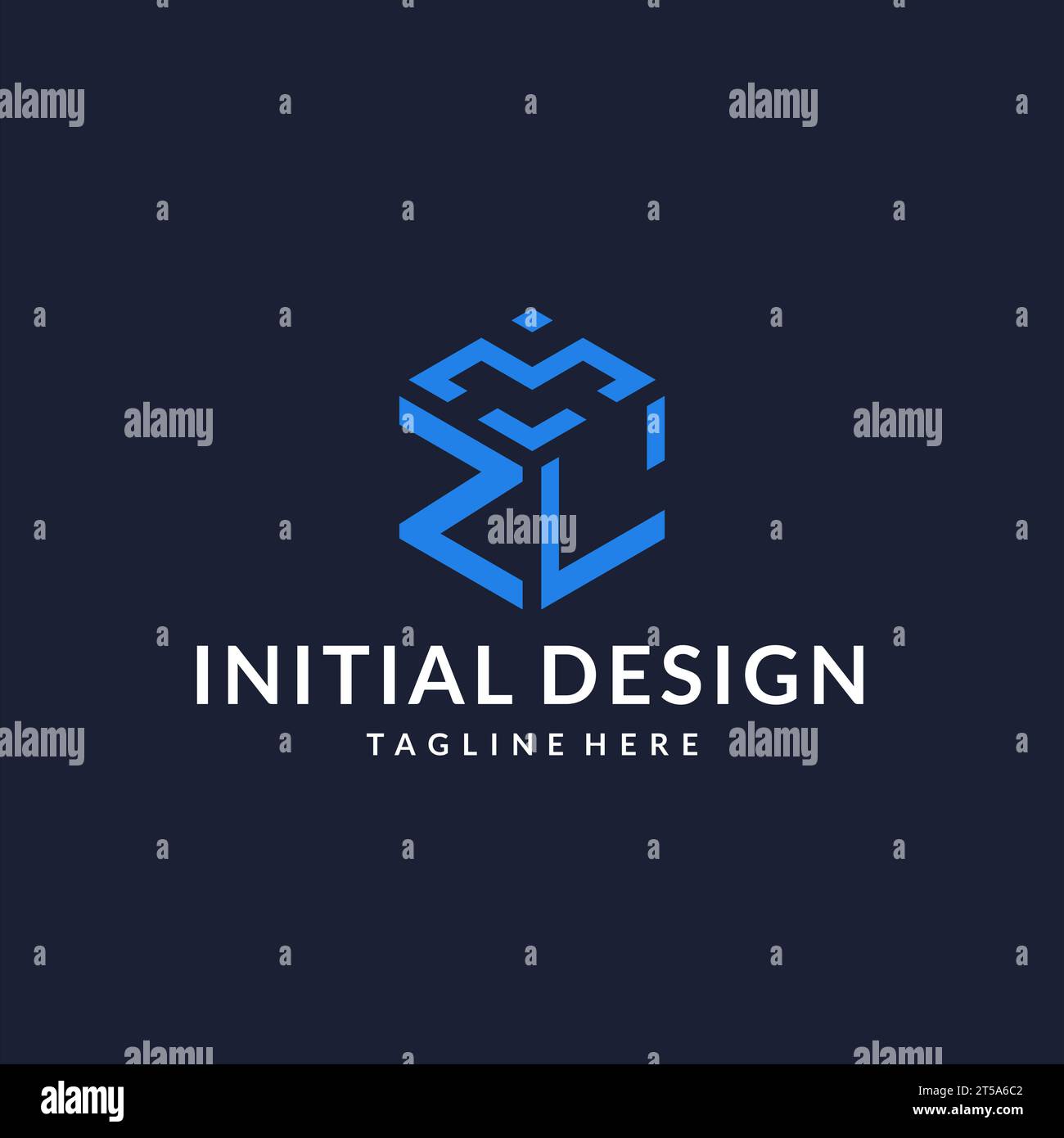 ZL logo hexagon designs, best monogram initial logo with hexagonal ...