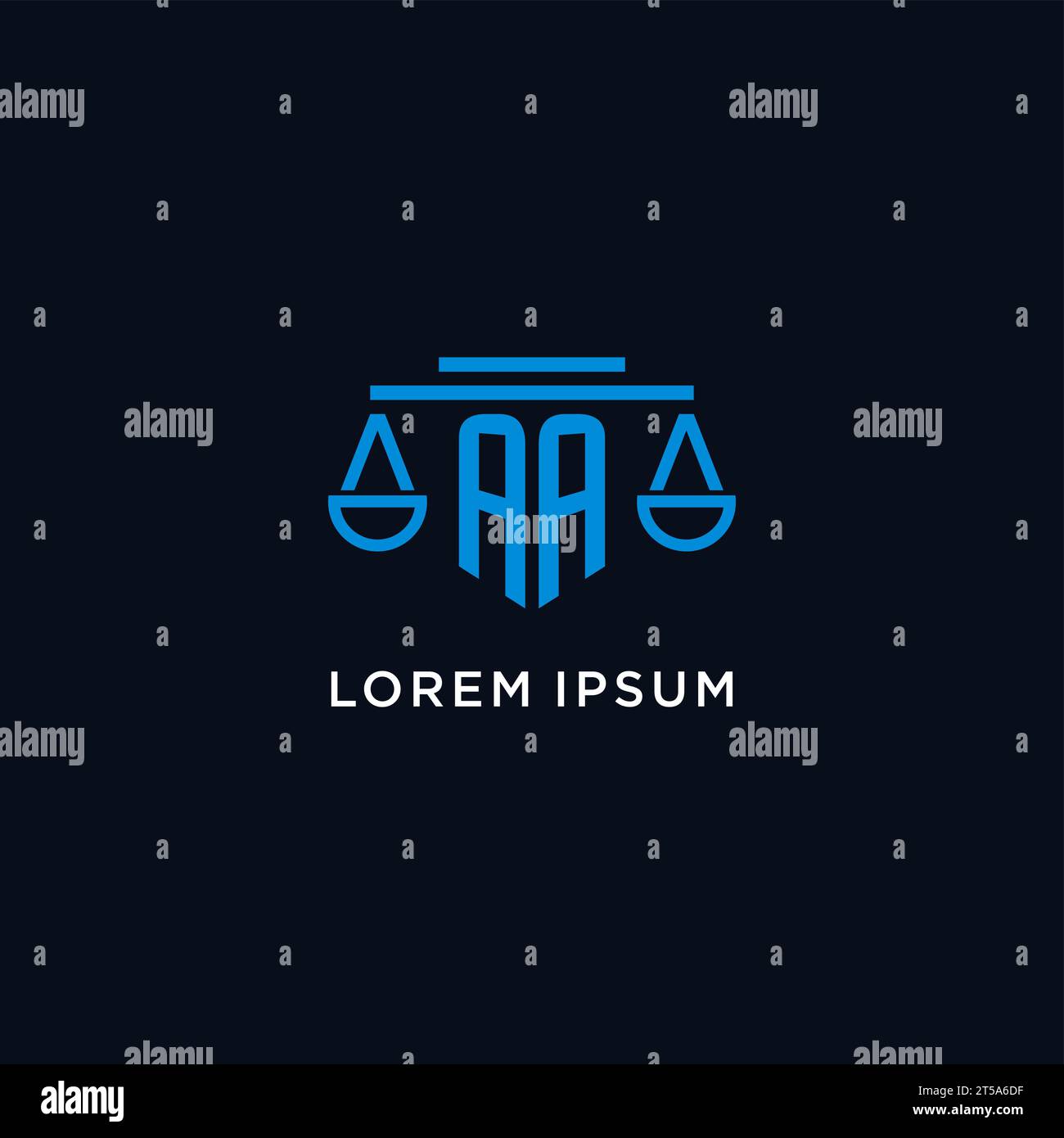 AA monogram initial logo with scales of justice icon design inspiration ...