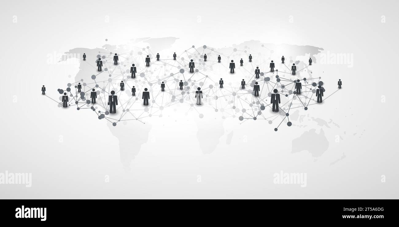 Black and White Modern Style Global Networks, Worldwide Business, IT ...