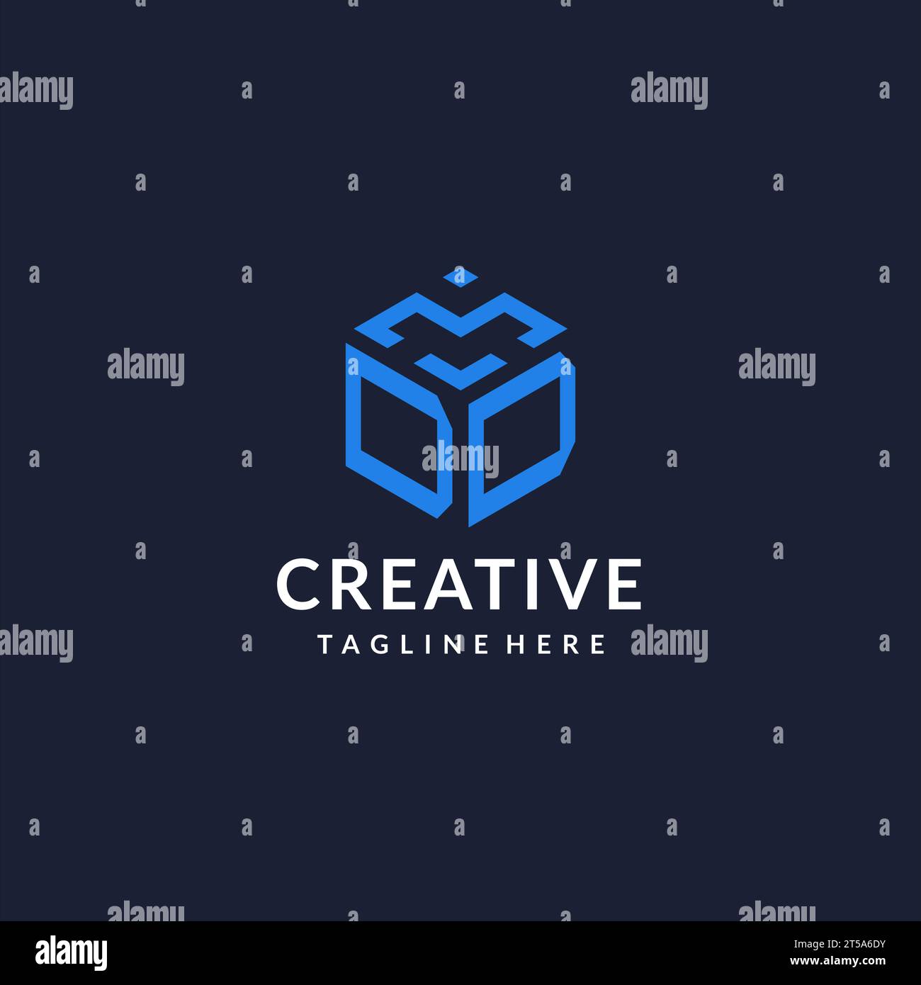 DD logo hexagon designs, best monogram initial logo with hexagonal ...