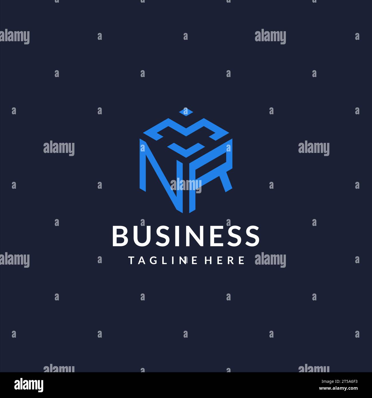 NR logo hexagon designs, best monogram initial logo with hexagonal ...