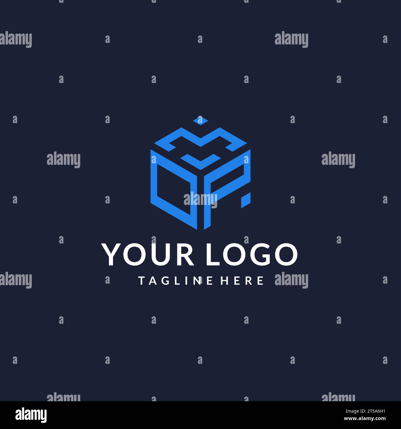 OP logo hexagon designs, best monogram initial logo with hexagonal ...