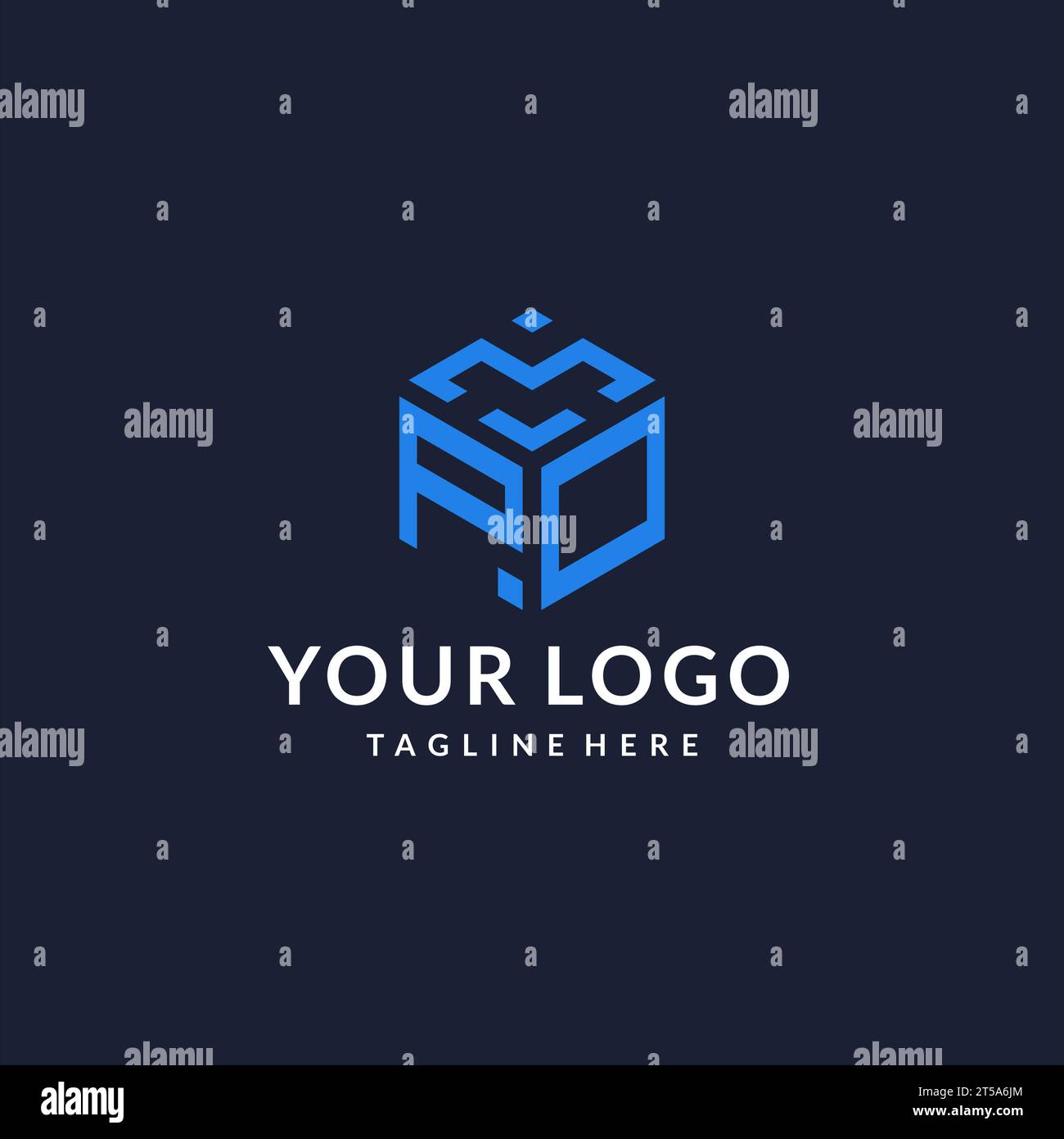PO logo hexagon designs, best monogram initial logo with hexagonal ...