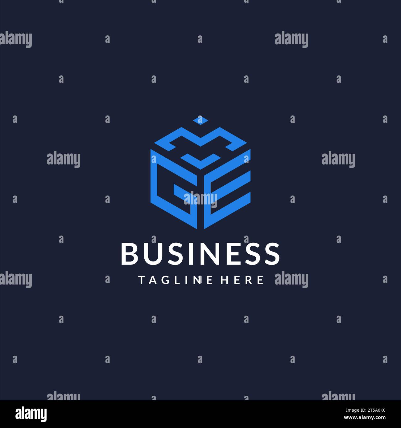 GE logo hexagon designs, best monogram initial logo with hexagonal ...