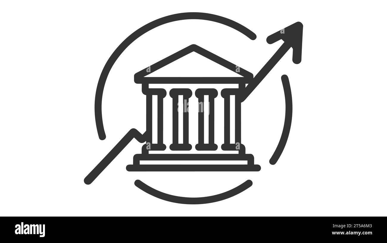Increase money growth icon, progress marketing, thin line symbol on ...