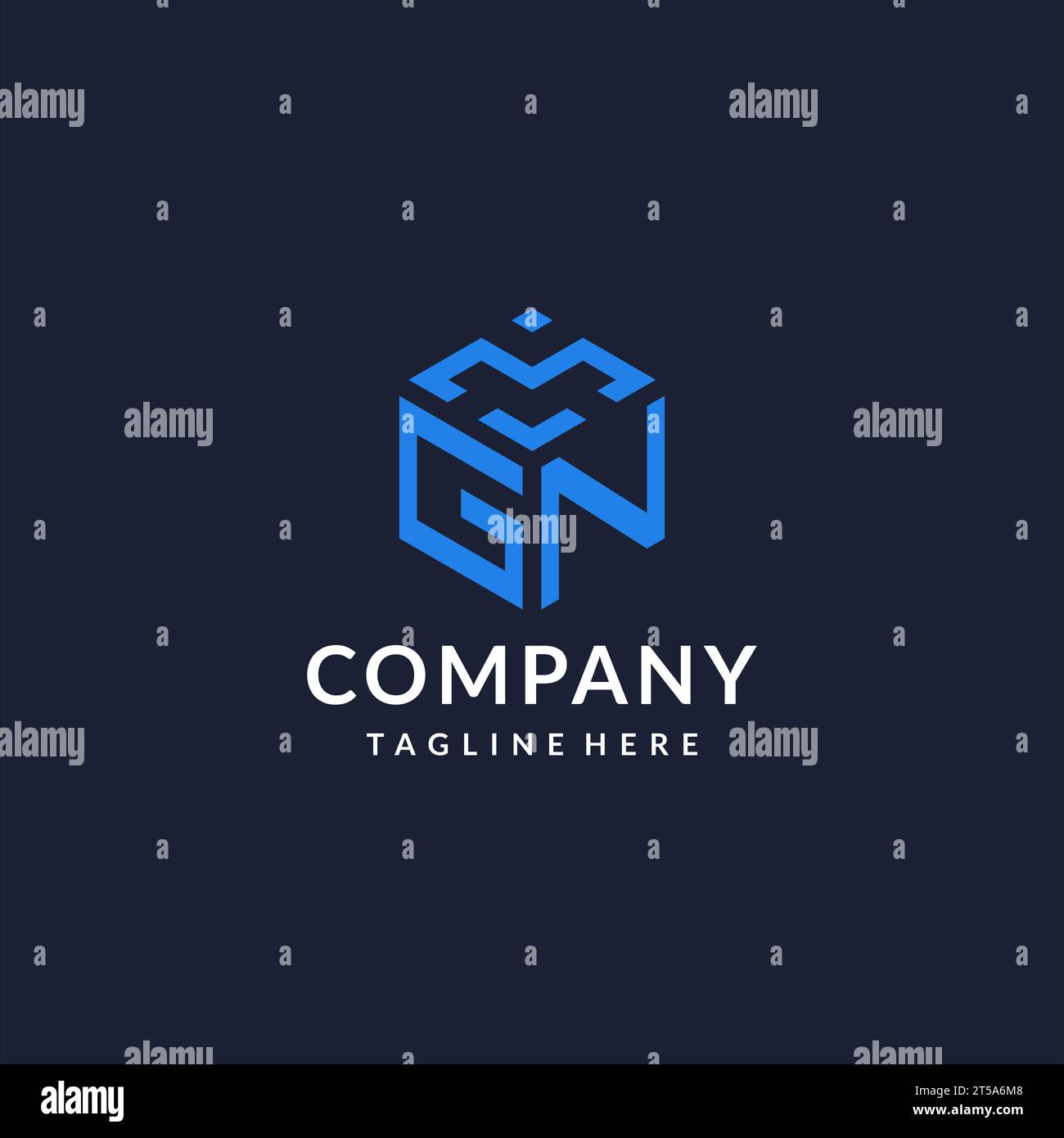 GN logo hexagon designs, best monogram initial logo with hexagonal ...