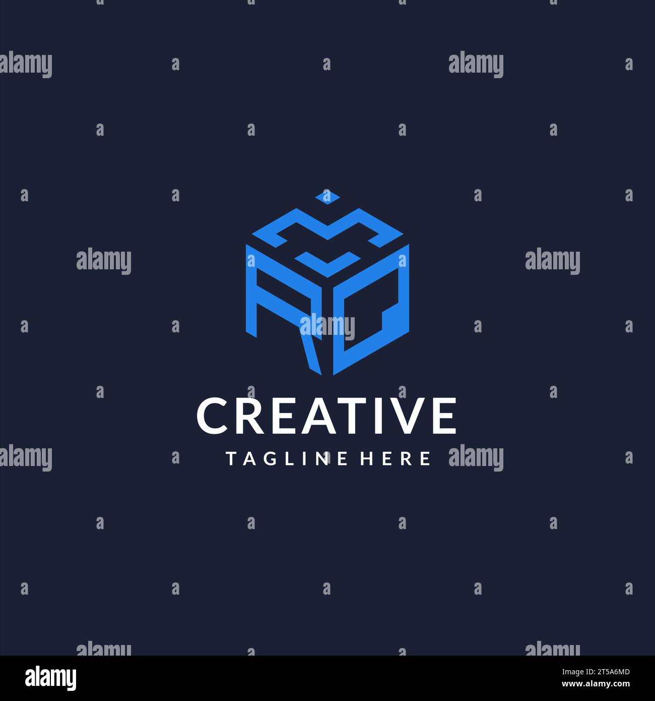 RQ logo hexagon designs, best monogram initial logo with hexagonal ...