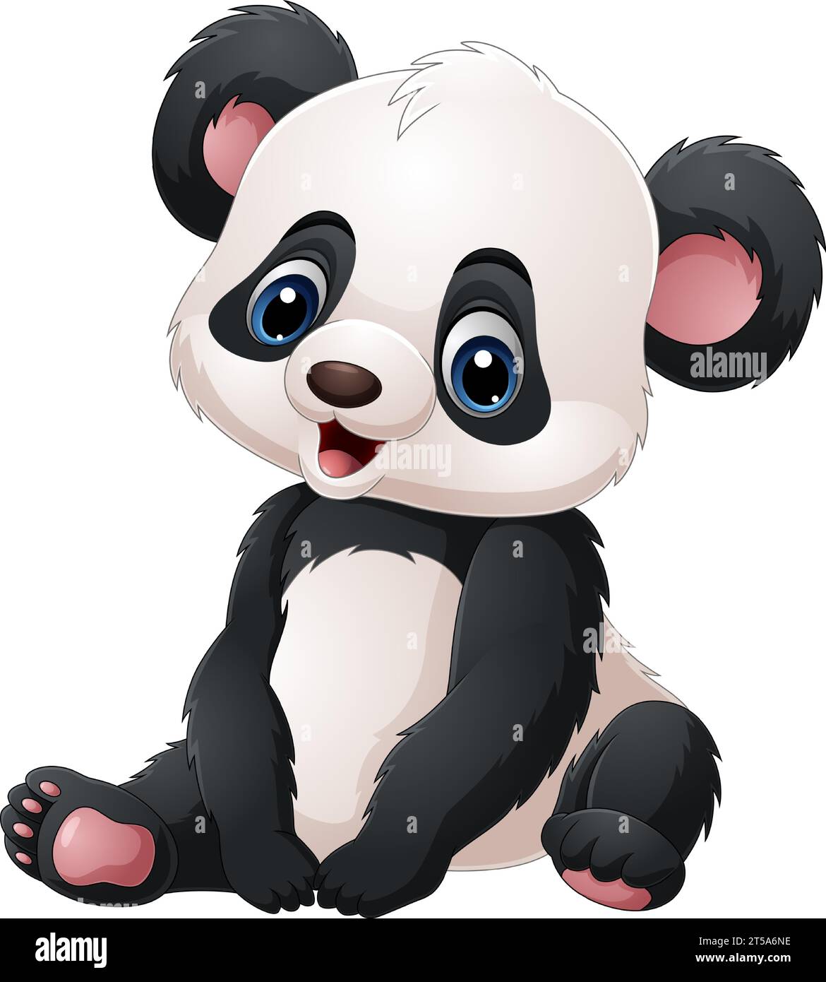 Cartoon cute baby panda sitting Stock Vector Image & Art - Alamy