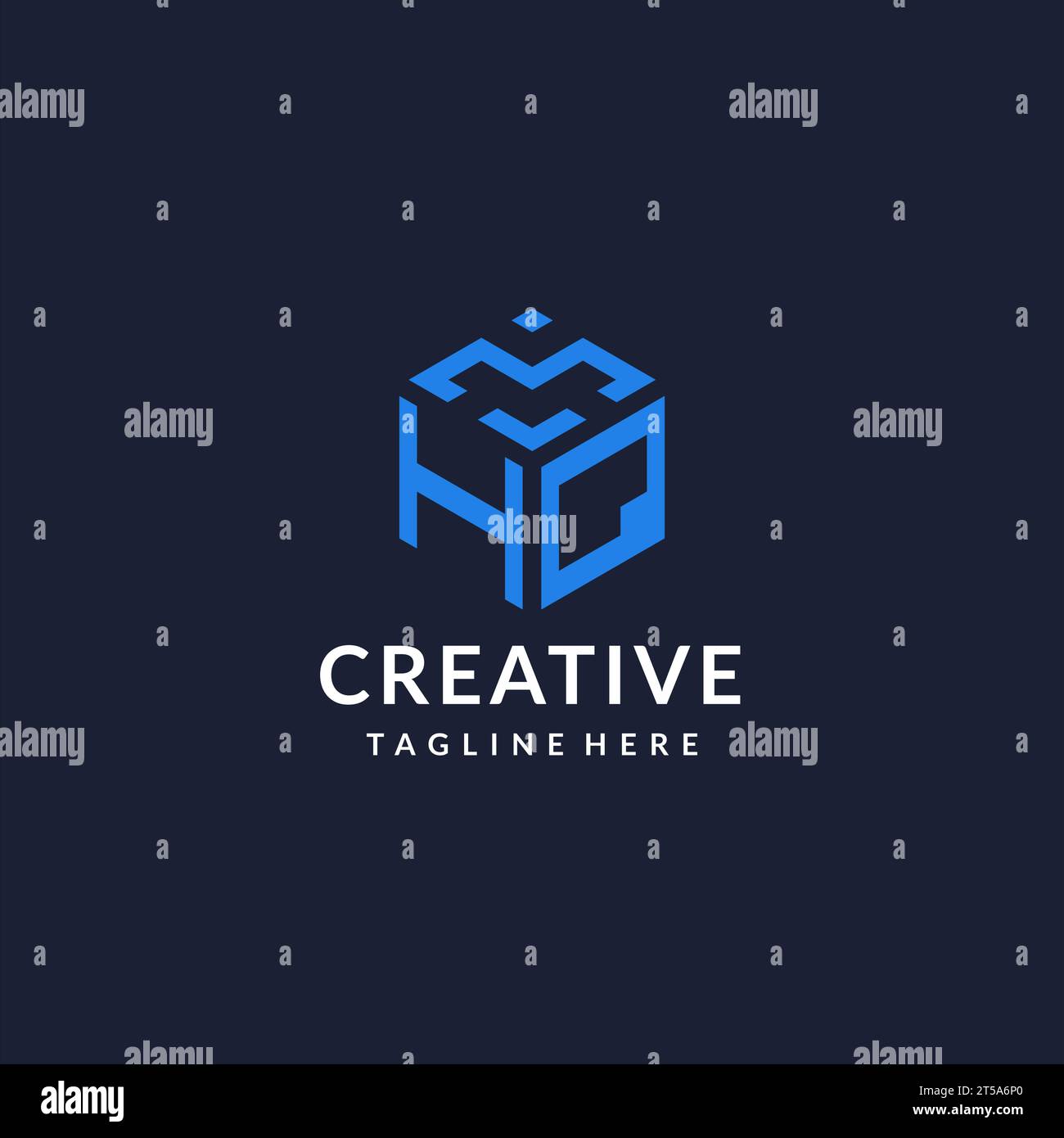 HQ logo hexagon designs, best monogram initial logo with hexagonal ...